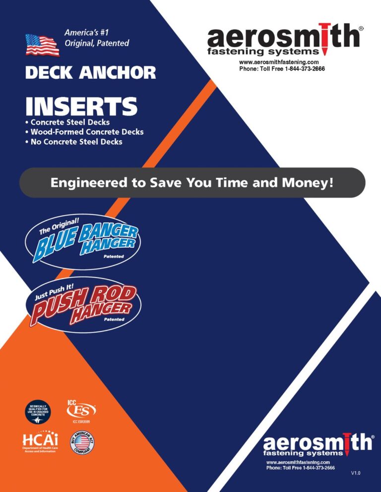 Blue Banger Hanger® Steel Deck Insert SDI-1 - Aerosmith® Anchors
